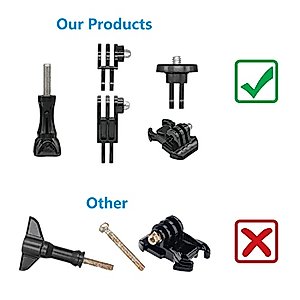 3-Way Adjustable Extension Pivot Arm Straight Joints Adapter Mount Kit for GoPro Hero 11, 10, 9, 8, 7, 6, 5, 4, 3+, 3, Same Direction and Vertical Direction, Long Thumb Screws (8pcs)