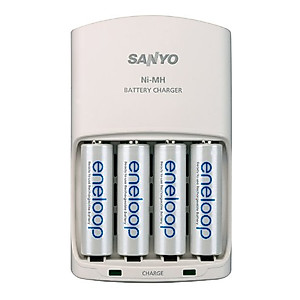 SANYO SEC-MQN064N 4-Position Charger with 4 AA ENELOOP Batteries