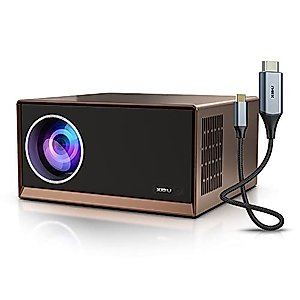 XIDU Native 1080P Projector 15000LM, 5G Wi-Fi, USB C to HDMI Cable 6ft 4K@60Hz and Outdoor Movie Projector, Dolby_Sound Support.