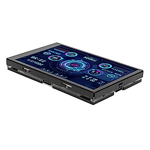 Computer Temp Monitor, Mini Screen IPS Full View Display USB Type C Interface PC Temperature Display 3.5in for Home(Black)