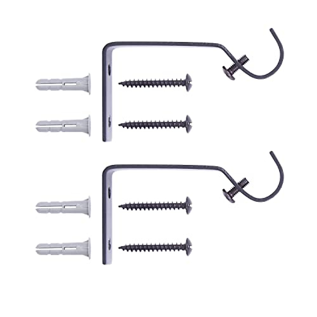 INTERIOR LIVING AZ71741US End Curtain Rod, 28-48", Black