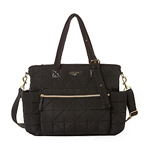 TWELVElittle Carry Love Tote Diaper Bag 3.0. Spacious Baby Bag with Changing Pad, Includes Detachable Strap & Stroller Clips, Machine Washable, Black