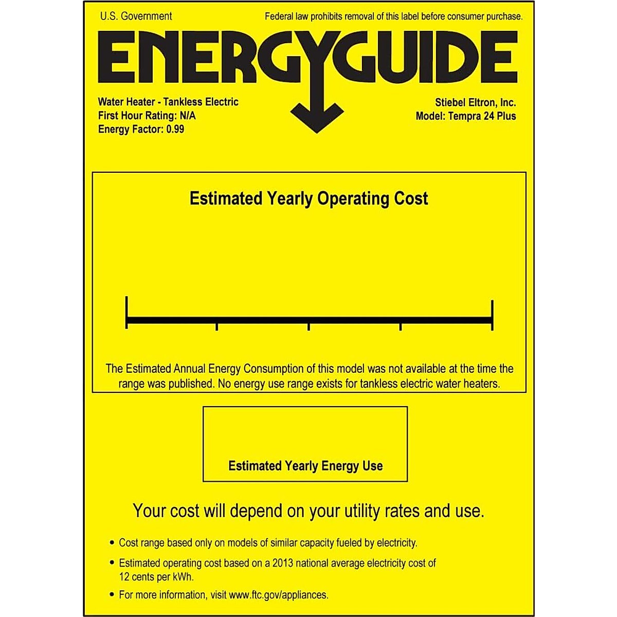 Stiebel Eltron Tankless Water Heater – Tempra 24 Plus – Electric, On Demand Hot Water, Eco, White, 20.2