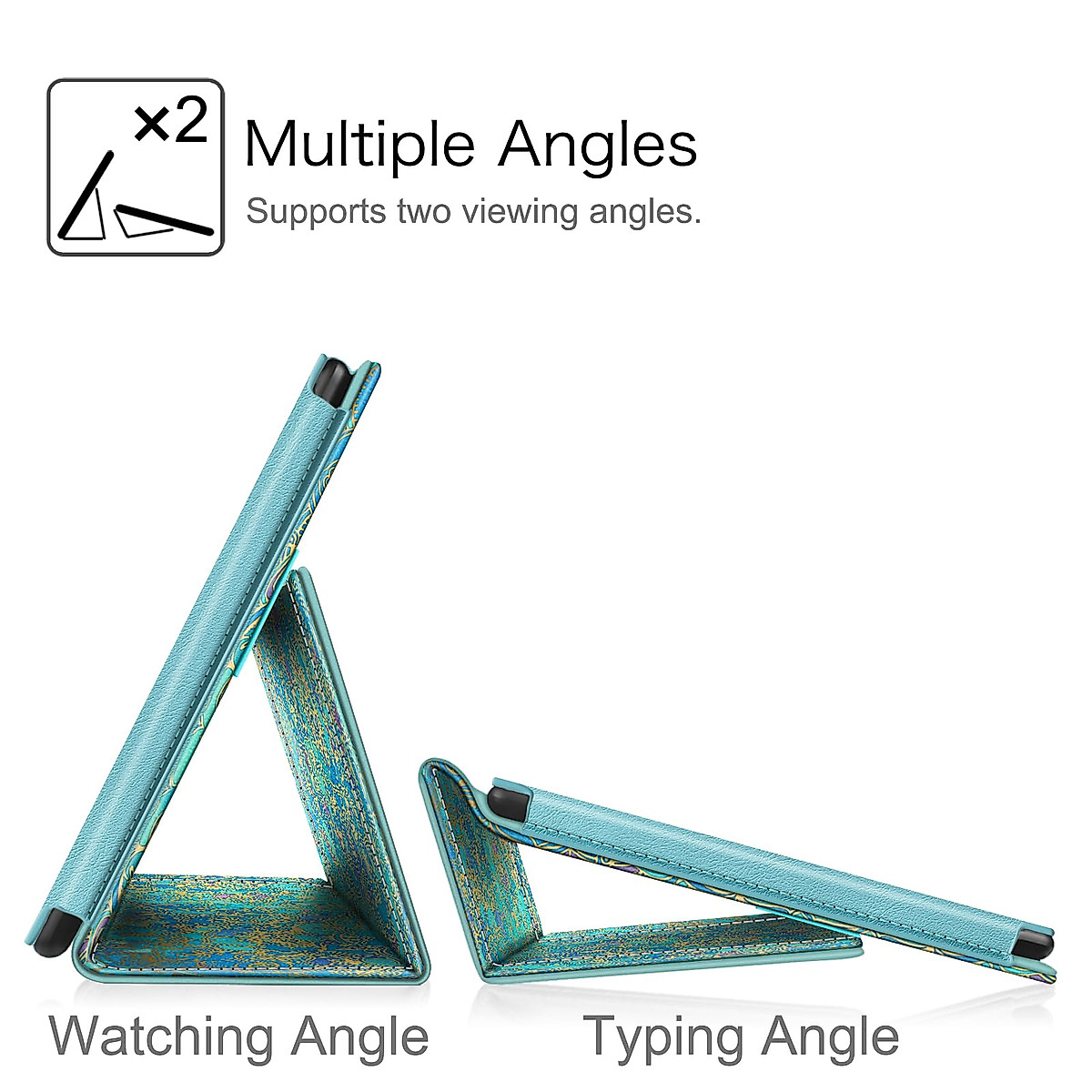 Fintie Folio Case for Amazon Fire HD 10 Tablet (Compatible with 7th and 9th Generations, 2017 and 2019 Releases) - Premium PU Leather Slim Fit Stand Cover with Auto Wake/Sleep, Shades of Blue