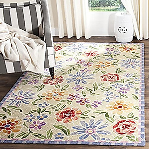 SAFAVIEH Chelsea Collection Accent Rug - 2'9" x 4'9", Ivory, Hand-Hooked French Country Wool, Ideal for High Traffic Areas in Entryway, Living Room, Bedroom (HK214A)