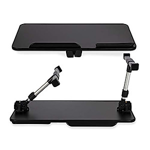 Atlantic Tilting/Adjustable Laptop Table Stand - Height Adjustable from 9.4 to 12.6 inch, Tilt 30 Degrees, Large 20.4 X 11.8 inch Surface, Folds Flat, PN 82008100 in Black PVC Finish