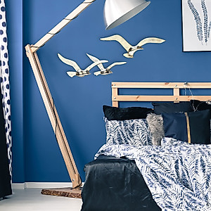 WHW Whole House Worlds Americana Flying Birds Metal Wall Decor Art, Handcrafted, Cast of Fine Silver Aluminum, Bas-relief, 15.25 Inches Wide and 13.25 Inches Wide