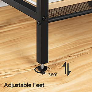 HOOBRO Tall Side Table, Industrial End Telephone Table with Adjustable Mesh Shelves, Small Entryway Table, 28.9" H Small Table for Hallway, Living Room, Office, Black BB03DH01