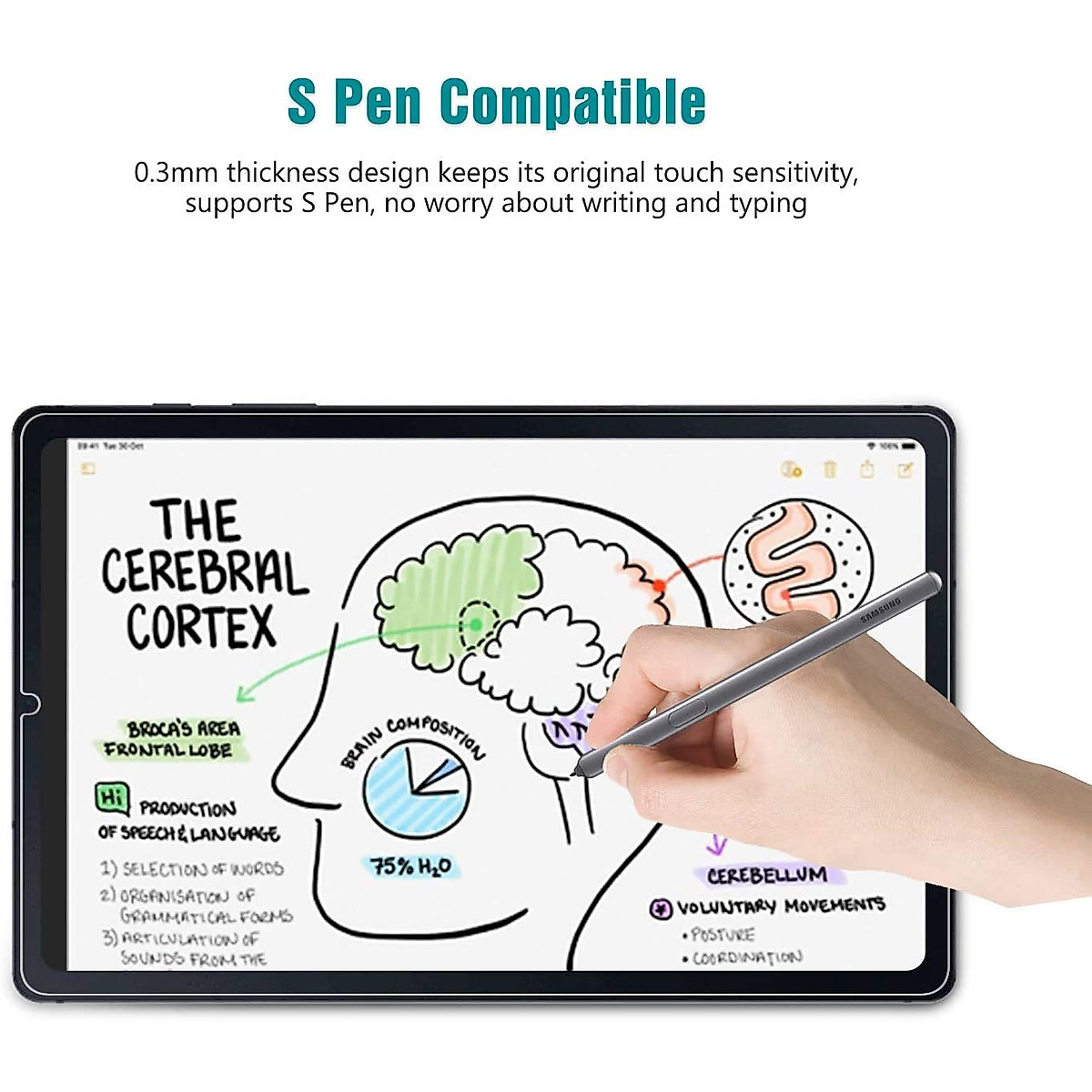 TANTEK [2-Pack Screen Protector for Samsung Galaxy Tab S6 Lite(SM-P610/P615,2020) 10.4 inch,Tempered Glass Film,Ultra Clear,Anti Scratch,Bubble Free,S-Pen Compatible