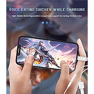 Iphone AUX Adapter for Headphone Jack Cable Dongle 2in1 Lightning to 3.5mm Splitter Charge Cord MFI Certified Audio Charging Adaptador Para for Apple 13 12 11 Pro Max Mini X 8 7 Plus Ipad Music Earbud