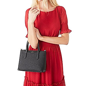 kate spade purse handbag crossbody Shimmy glitter (One size, Satchel-Black)