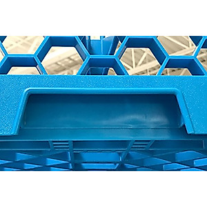 Carlisle FoodService Products RW20-314 OptiClean NeWave Polypropylene 20-Compartment Glass Rack with 4 Extenders, 19-3/4" Length x 19-3/4" Width x 10.30" Height, Blue (Case of 2)
