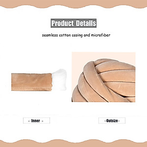 Super Soft Velvet Bulky Tube Yarn for Hand Knitting Blanket for Braided Knot, Giant Arm Knitting Yarn for Knitting Throw Rugs Pillow(Khaki 0.55lb)