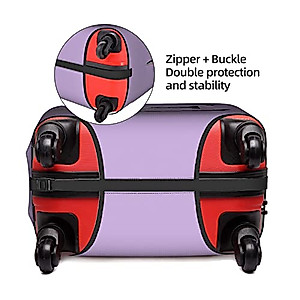 Flower Lette E Purple Luggage Cover Elastic Washable Stretch Suitcase Protector Anti-Scratch Travel Suitcase Cover for Kid and Adult S (18-21 inch suitcase)