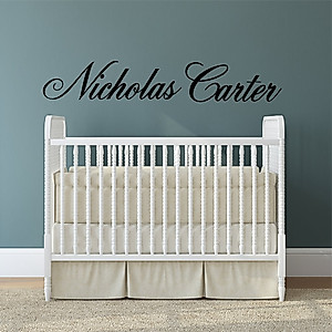 Boys Nursery Personalized Custom Name Vinyl Wall Art Decal Sticker 36" W, Boy Name Decal, Boys Name, Nursery Name, Boys Name Decor Wall Decals, Boy's Bedroom Decor, Plus Free 12" Hello Door Decal