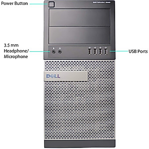Dell Optiplex 790 Desktop Tower PC, Intel Quad Core i5 (3.10GHz) Processor, 16GB RAM, 2TB Hard Drive, Windows 10 Professional, DVD, Keyboard, Mouse, WiFi (Renewed)