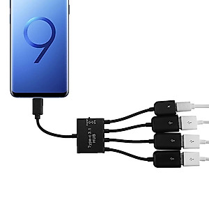 USB Hub Portable USB Hub Portable USB-C/Type-C Male to 3 USB Ports Female + Micro USB Female Power Charging OTG HUB Cable Connector Splitter