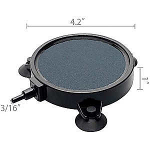 PIVBY 4.2-Inch Air Stone Disc Bubble Diffuser with Suction Cups for Oxygenation in Fresh/Saltwater Tanks, Ponds, Hydroponic, Aquaponics, and as a Decorative Airstone for Aquariums (8 PCS)