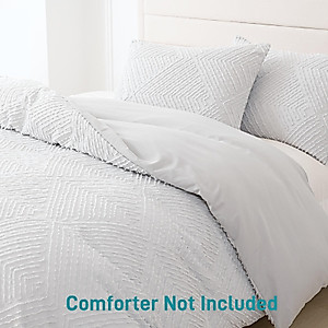 Breathable & Soft King Duvet Cover Set with Zipper-Grey Striped Textured 3 Pieces Bed Comforter Cover Set-Lightweight Tufted Set with 2 Pillow Shams