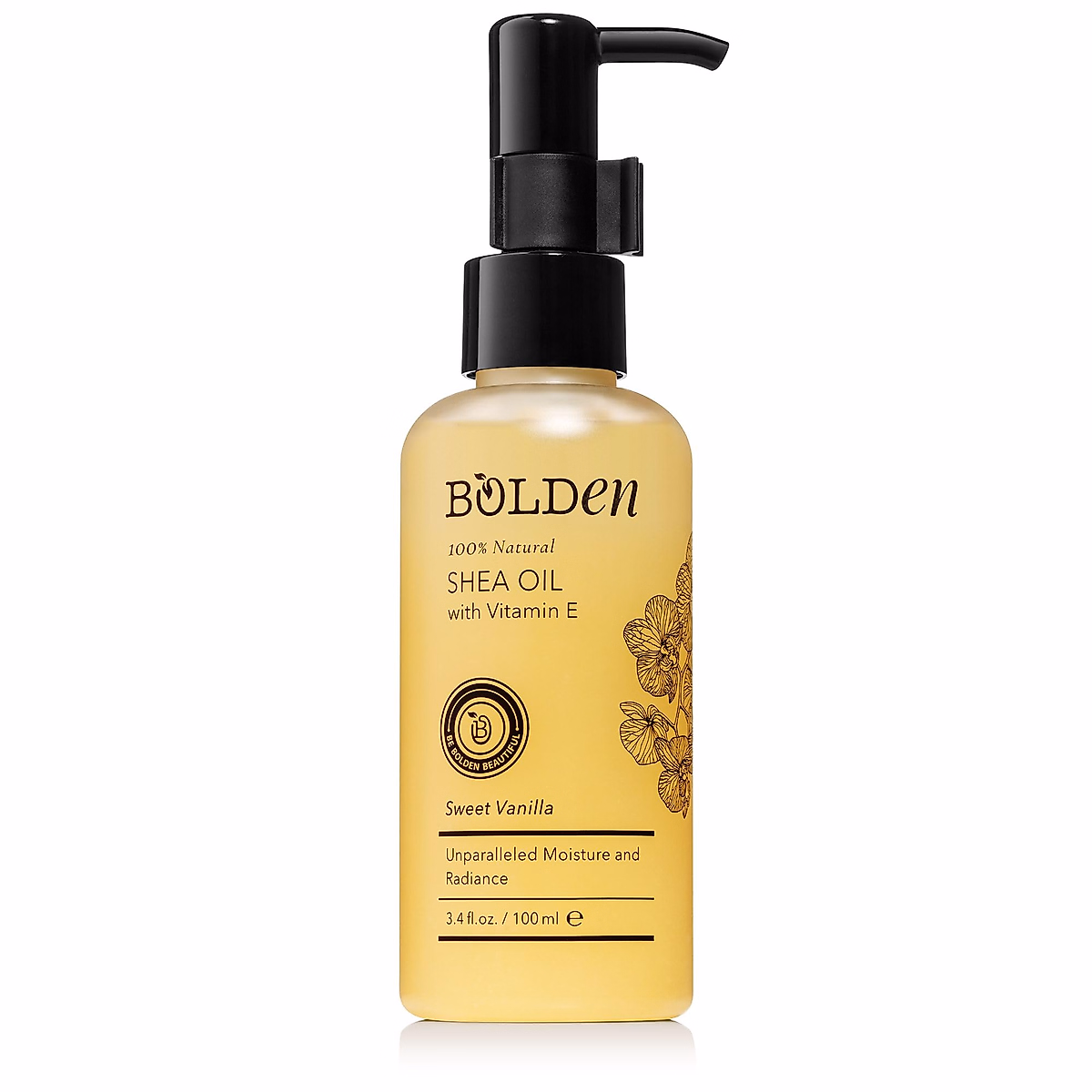 BOLDEN SHEA OIL with Vitamin E | 100% Natural | Unparalleled Moisture & Radiance for Skin & Hair | Sweet Vanilla Scented | 3.4 fl oz