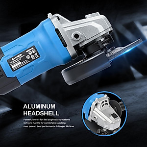 G LAXIA Angle Grinder，4 Amp Electric Grinder Tool with Grinding and Cutting Wheels, Auxiliary Handle for Cutting, Grinding, Polishing and Rust Removal