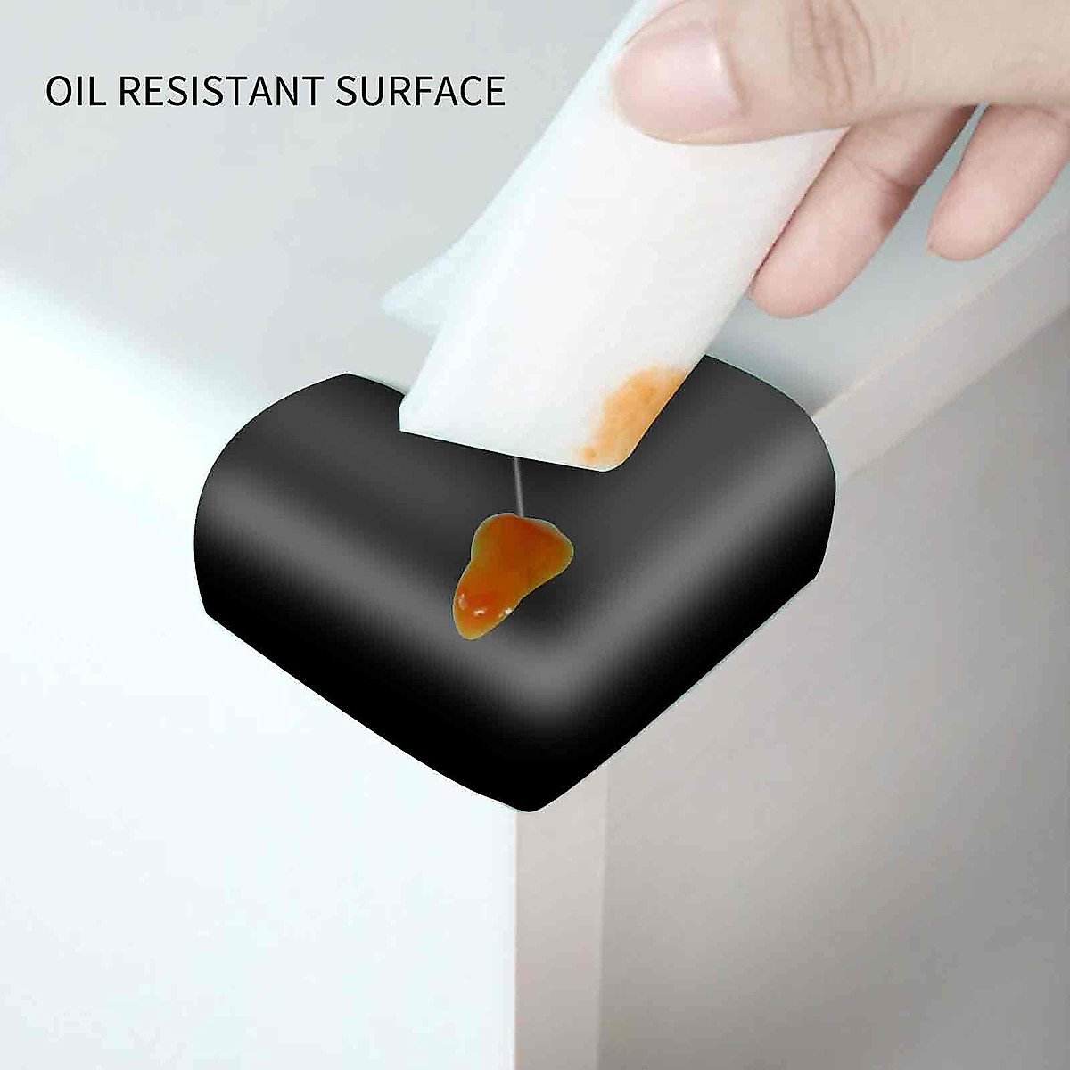 Kasuyi 12Pcs Baby Proofing Edge Corner Protector,Soft High Resilient Table Bumper Guard,Use for Chair,Table,Cabinet,Fireplace,Black