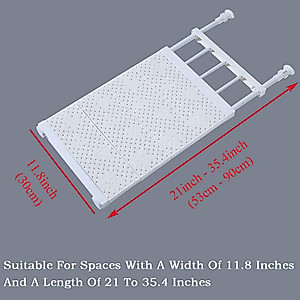 HabiWell Adjustable Closet Organizer Storage Shelf for Cabinet Kitchen Rack Space Saving Wardrobe Closet Shelves Cabinet Holders (Width 11.8 inch, Length 21-35.4 inch)