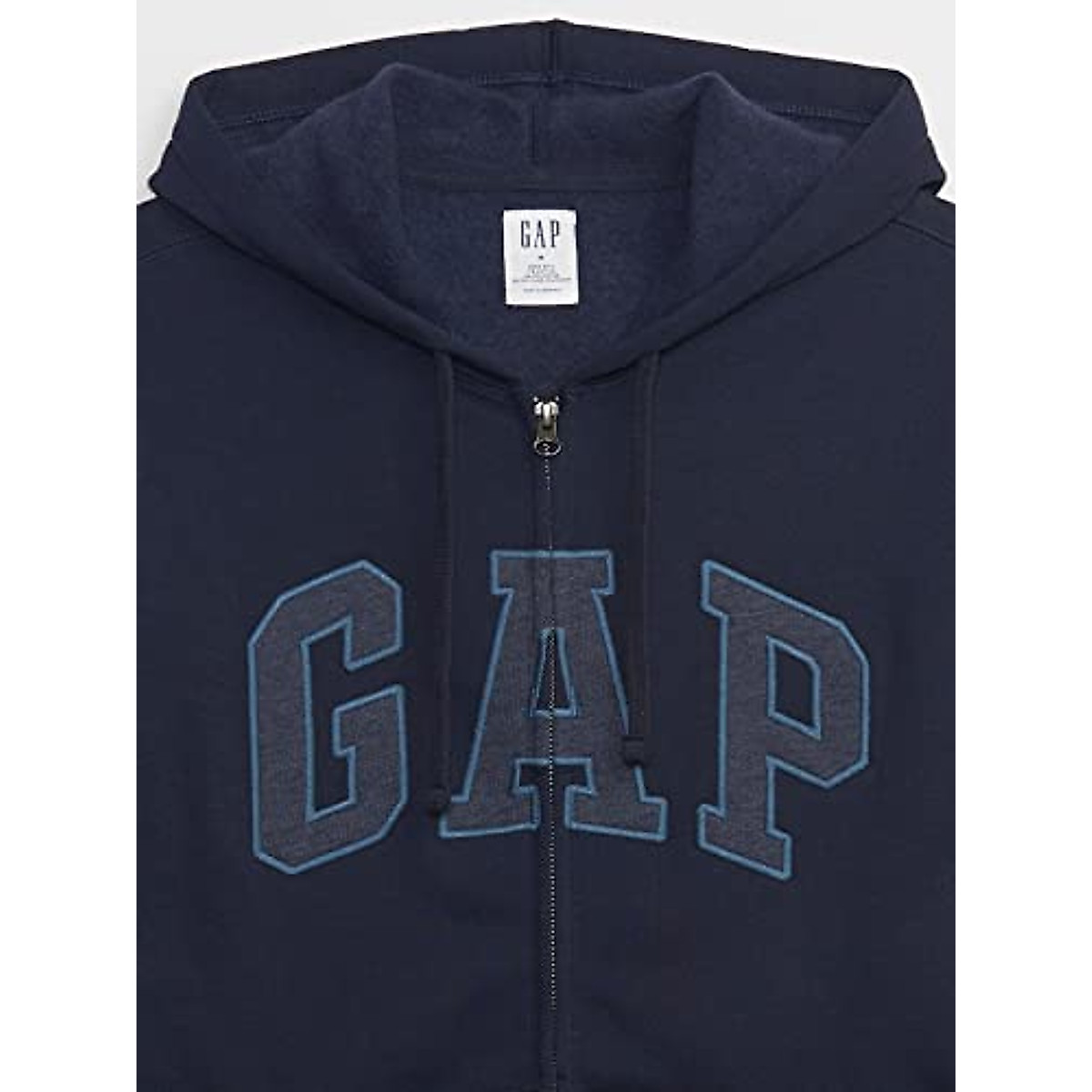 GAP mens Logo Hoodie Zip Sweatshirt, Tapestry Navy, Large US