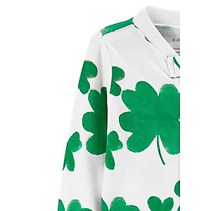 Carter's Unisex Baby St. Patrick's Day Jumpsuit (3 Months, White/Green)