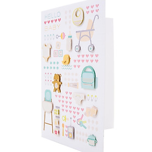 Hallmark Signature New Baby Congratulations Greeting Card, Baby Icons