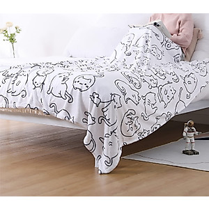 Sviuse Cat Blanket Twin Size Blanket Cat Gifts for Cat Lovers Soft Flannel White Cats Pattern Throw for Girls Women Kids (60" X 80", Cat 2)