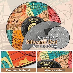 CD Shape Area Rug Teen Boys Carpet, Music Compact Disc Design and Shape for Musical Room, TV Room, Video Room, Movie Room, Boys Girls Bedroom Playroom, Living Room (5’4" / 63" / 160cm Dia)