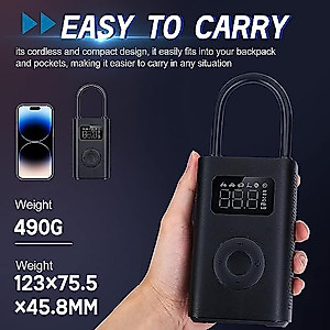 Xiaomi Portable Electric Air Compressor 2, Tire Inflator Electric Air Pump for Car Tires, 150 PSI Tire Pump, Cordless Tire Inflation with Digital Tire Pressure Detection for Car, Scooter, Bike, Ball