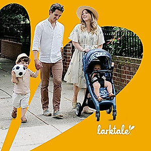 Larktale chit Chat Plus | Lightweight Full-Featured Stroller for Newborns and Toddlers | Compact Folding Stroller for Travel Featuring Eco-Friendly Materials and One-Handed Steering, Nightcliff Stone
