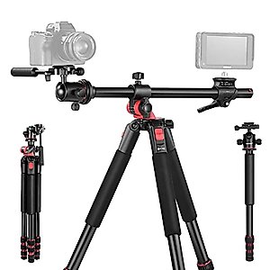 NEEWER 73.6" Horizontal Tripod with Multi Angle Center Column, Ball Head & Central Axis Platform, Heavy Duty Aluminum Camera Tripod Monopod 360° Pan 180° Tilt for Overhead/Macro Shots, Max Load 22lb