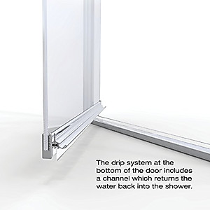 Basco Armon 31.75 to 33.25 in. width, Semi-Frameless Pivot Shower Door, Clear Glass, Chrome