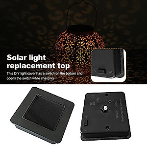 iayokocc Battery Box, Solar Lantern Light Replacement Top for Outdoor Hanging Lanterns, Square Solar Lamp Led Accessories for Garden Patio Walkway Yard(Size:2pcs)