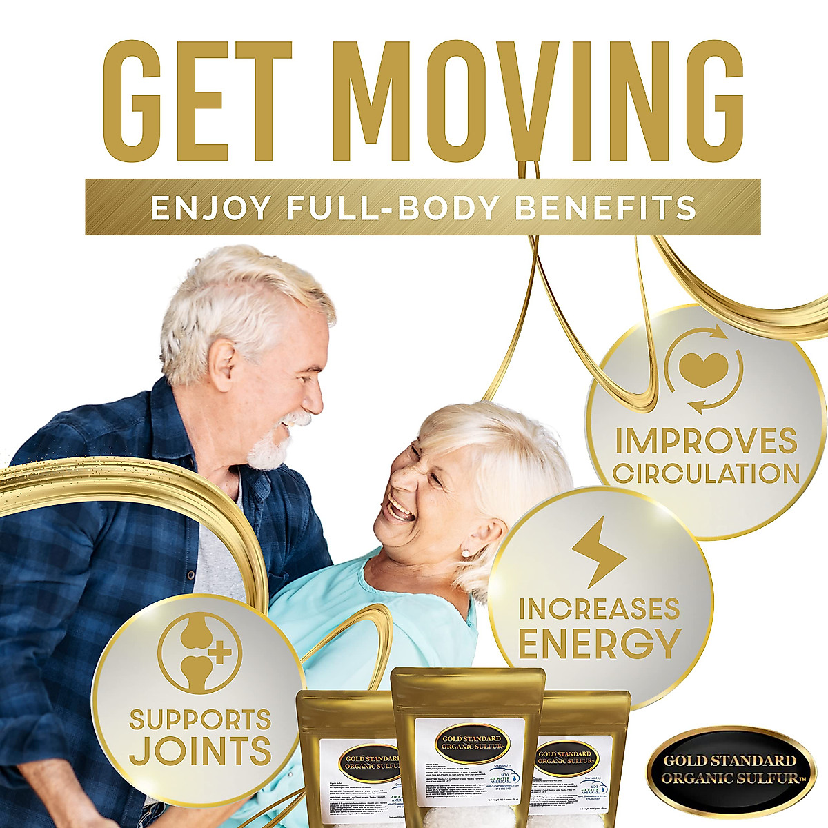 Gold Standard Organic Sulfur Crystals 6lb - 99.9% Pure MSM Crystals - MSM Powder Organic - 3rd Party Tested Sulphur