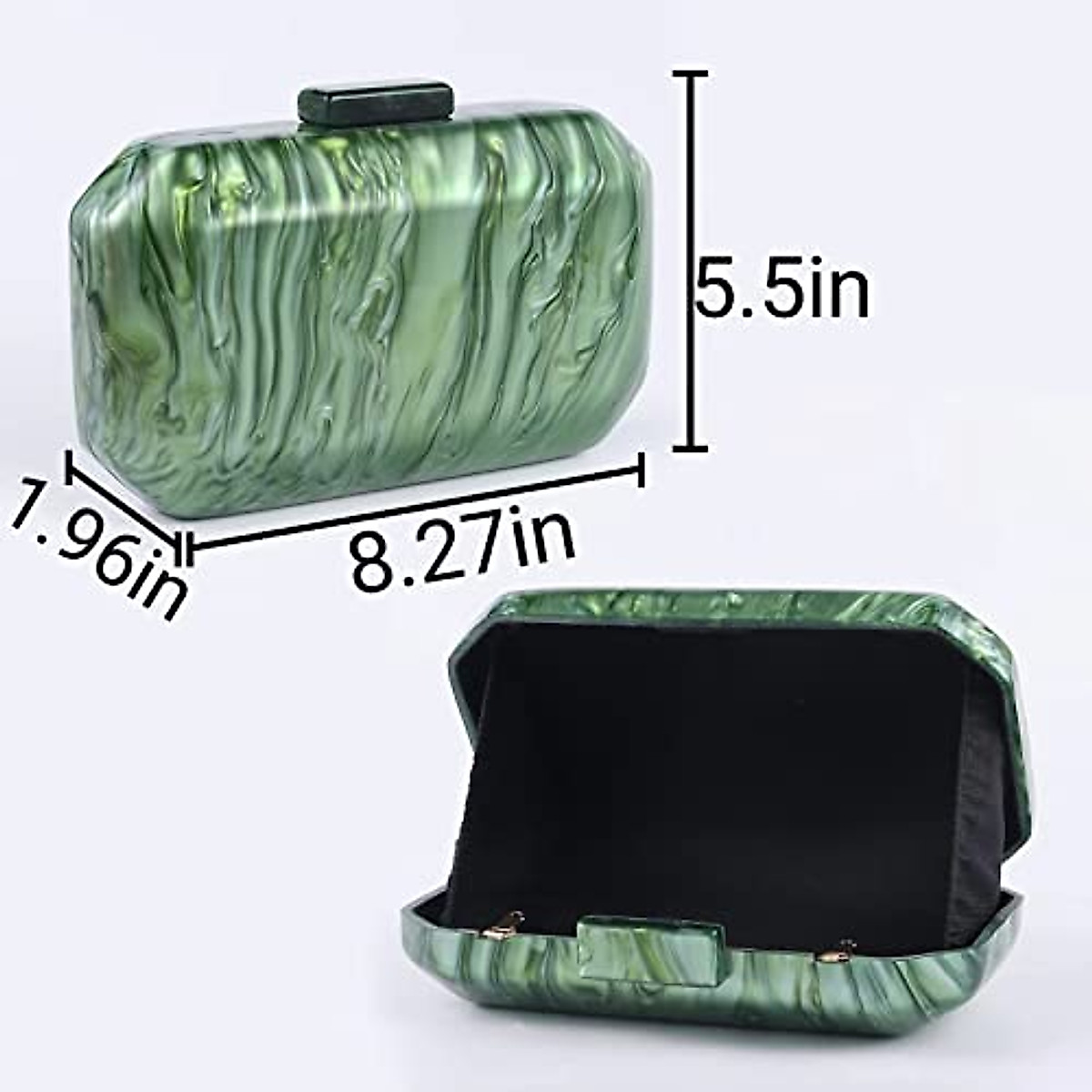 wydzrt Women's handbag Marble acrylic purse elegant evening clutch handbag crossbody bag (green)