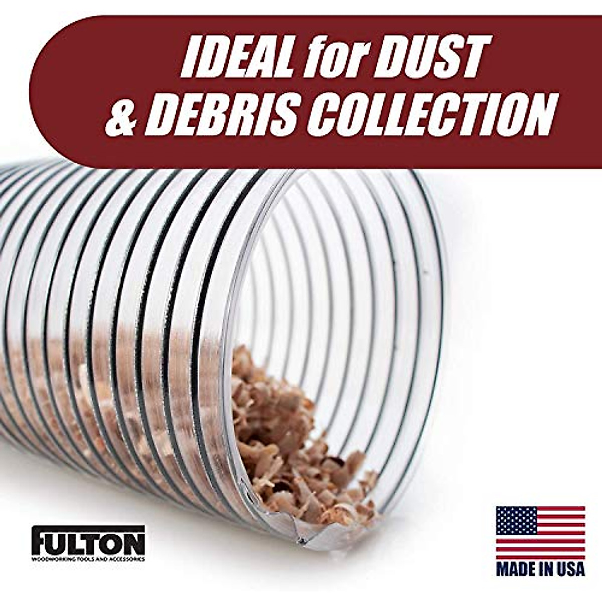 4" x 20’ Ultra Flex Clear Vue Heavy Duty PVC Dust Debris and Fume Collection Hose MADE IN USA!
