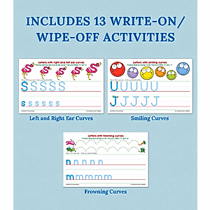Key Education Publishing Write-On/Wipe-Off Print Alphabet Letters, Literacy Activities, Develop Handwriting and Fine Motor Skills, Teaches The Alphabet and Letter Sounds Ages 5+ (21 pc)