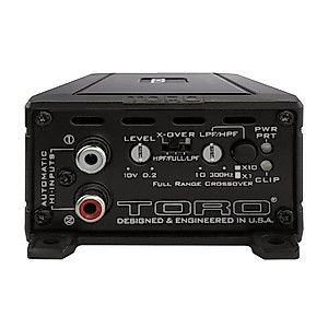 TORO TECH – MRx2, 110w x 2 RMS @ 4 Ohm – 150w x 2 RMS @ 2 Ohm Micro Sized Multi Channel Car Amplifier, Sound Quality Class D Design, Built-in Auto Sensing Turn-On, Full Range or Subwoofer Speaker