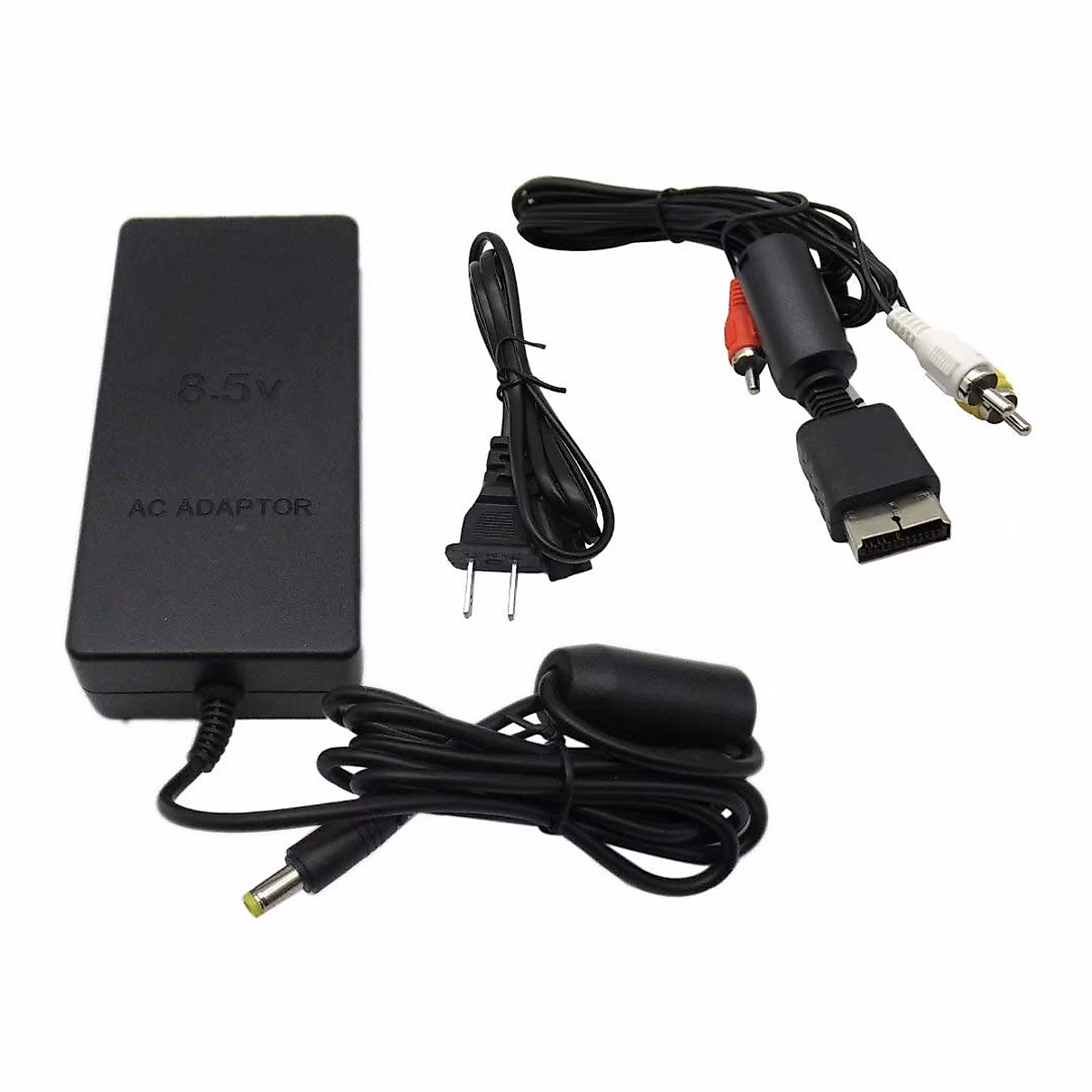 Vicue AC Adapter Power Supply 8.5v SCPH-70100 +AV Cable for Slim Ps2 Playstation 2 PS2
