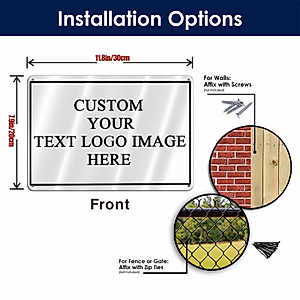Custom Aluminum Sign Add Your Text Logo Image Design Personalized Aluminum Windproof and Rust-Proof Metal Signs for Showrooms, Living Rooms, Gardens and Other Places