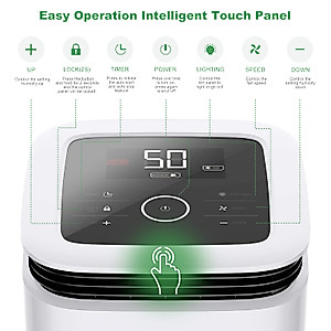 Waykar 2500 Sq. Ft Home Dehumidifier with Drain Hose for Bedrooms, Basements, Bathrooms, and Laundry Rooms - with Intelligent Touch Control and 3 Air Outlets, 24 Hr Timer, and 0.58 Gal Water Tank