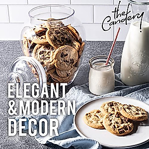 Candy & Cookie Apothecary Jars with Lids 148oz and 128oz Set of 2 - Acrylic Storage Containers - Cute Decorative Candy Jars with Lids - Candy Containers for Cookies, Candies, Sugar, Tea, Coffee, Herbs, Spices – Plastic Clear Jars with Lids- By The Candery