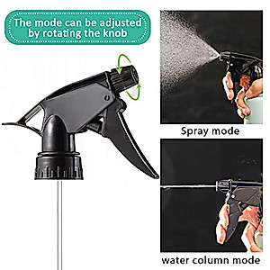 MADHOLLY 6pcs Spray Bottle Replacement Nozzle- Reusable Heavy Duty Mist Spray & Stream Sprayer Replacement Tops Fit Standard 28/400 Neck Bottles for Home Office Cleaning Household Supplies(Black)