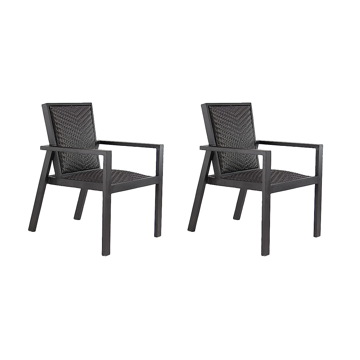 Deco 79 70338 Outdoor Dining Chair, Black