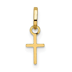 Roy Rose Jewelry 14K Yellow Gold Tiny Cross Charm