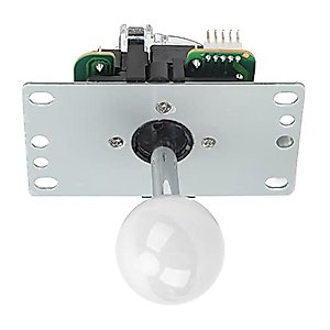 Arcade Game Fighting Stick, Arcade Game Joystick Small Shaking Distance Quadrate Retaining Ring Light Resilience for Game Console(White)